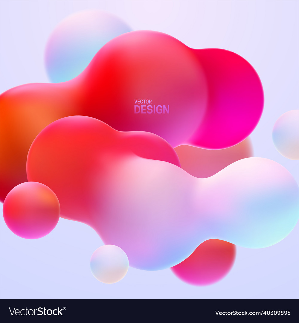 Gradient background of multicolored metaball shape