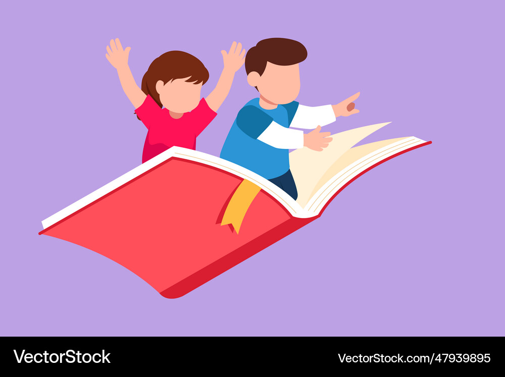 Graphic flat design drawing smart little boy and Vector Image