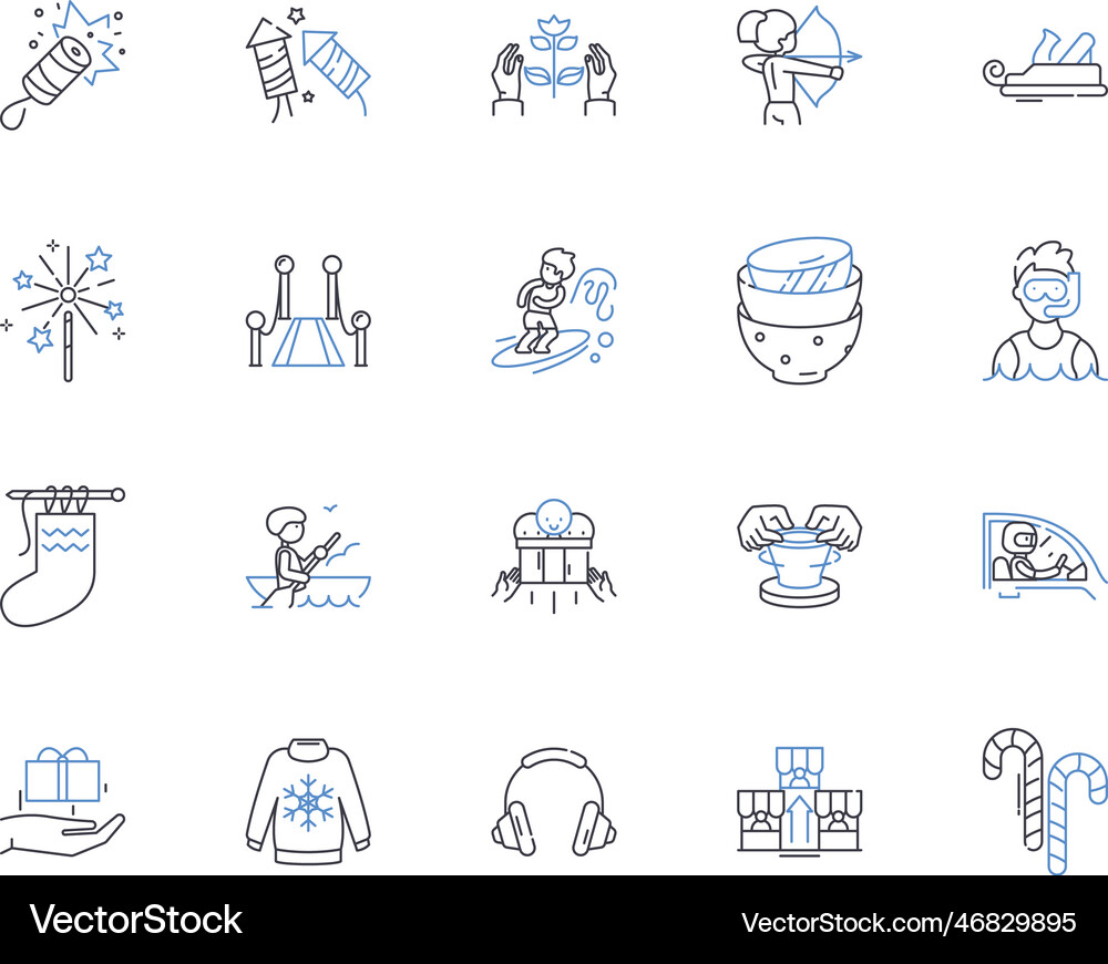 Hand-picked line icons collection select choice Vector Image