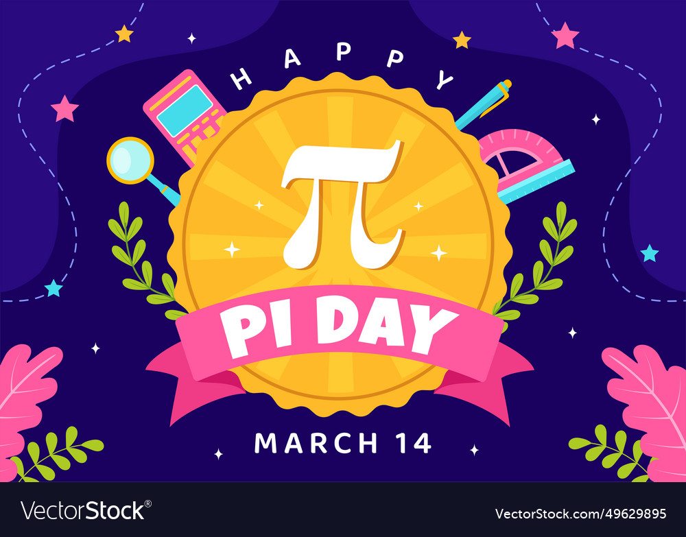 Happy Pi Day - March 14th Math Celebration Vector Image