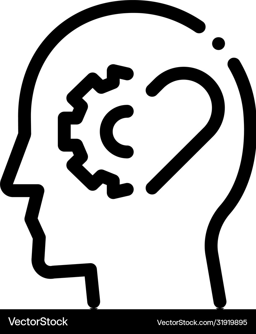 Human brain settings and heart icon outline Vector Image