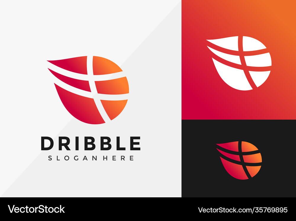 Letter d basketball logo design modern Royalty Free Vector