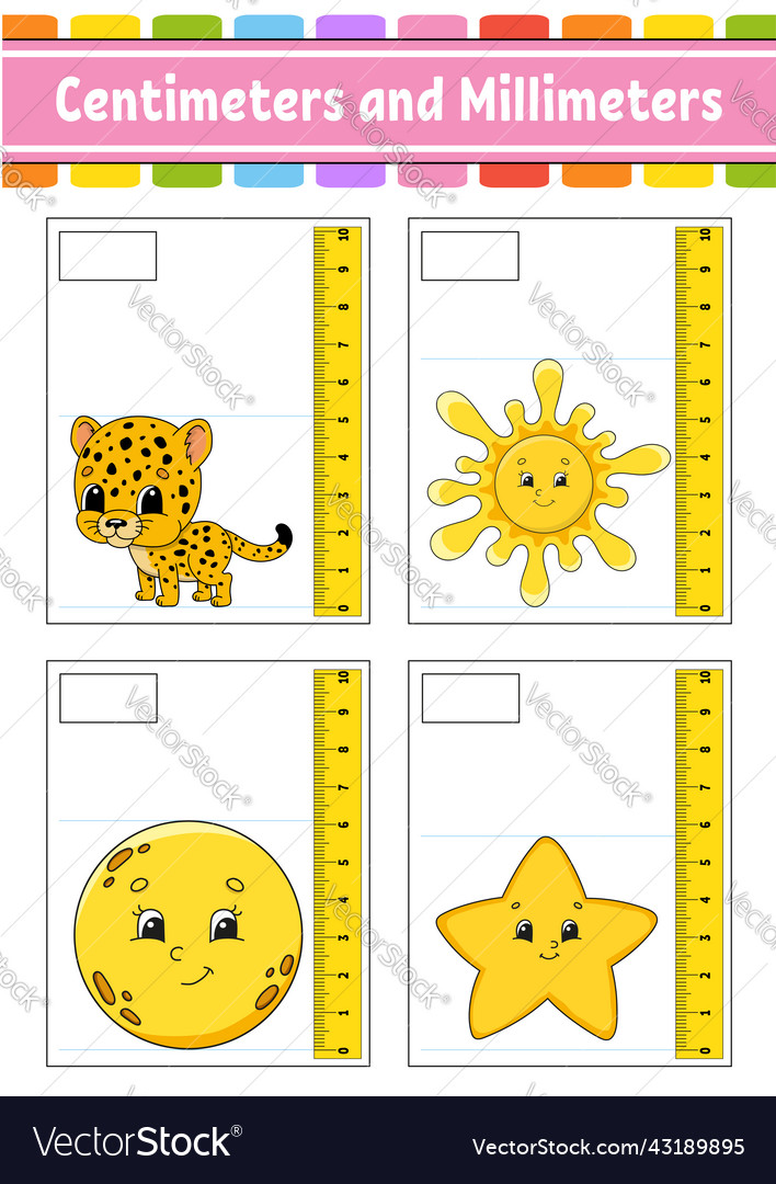 Measuring length in centimeter and millimeter Vector Image