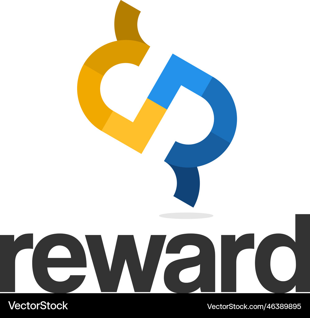 Minimalist letter mark initial reward logo design Vector Image