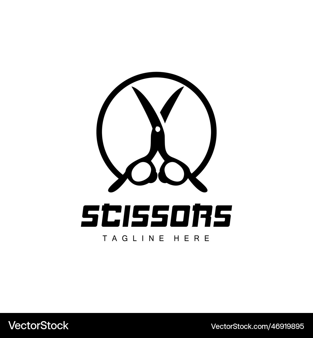 Scissors logo cutting tools barbershop razor Vector Image