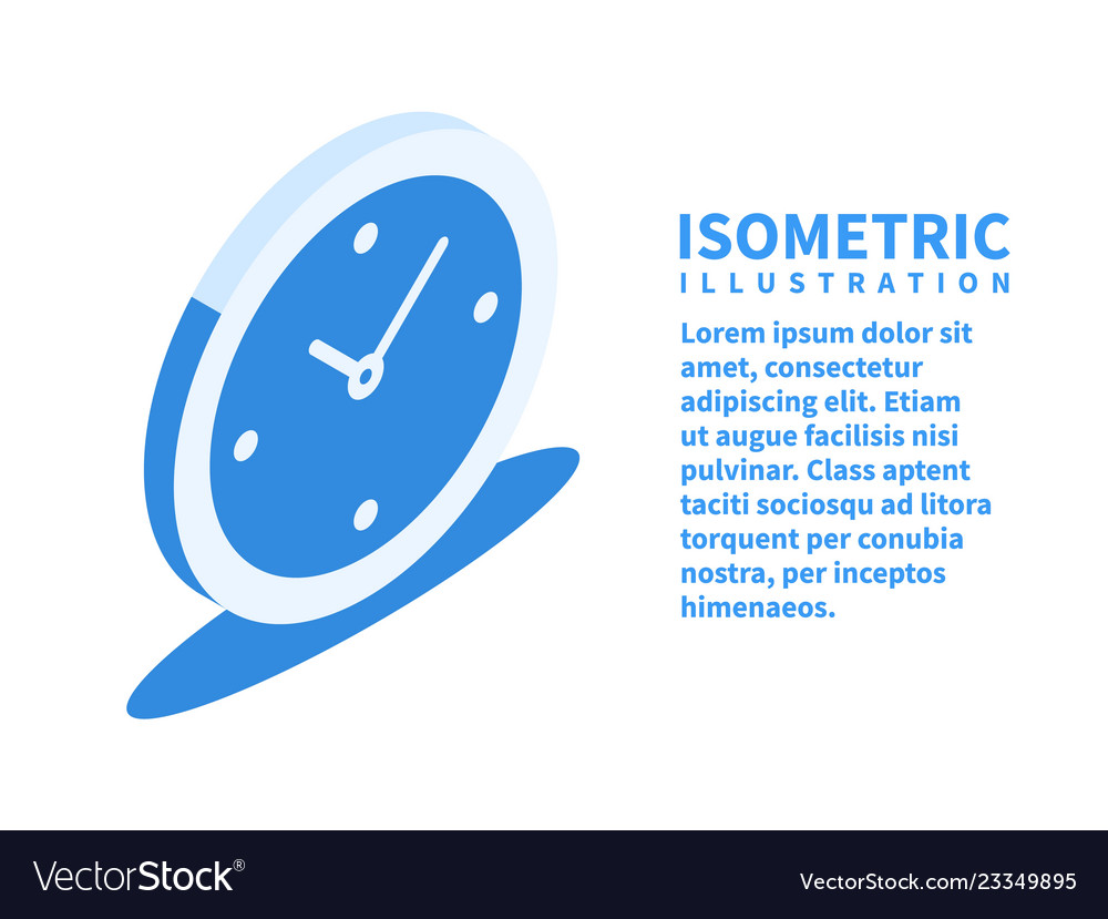 Timer clock icon isometric template Royalty Free Vector