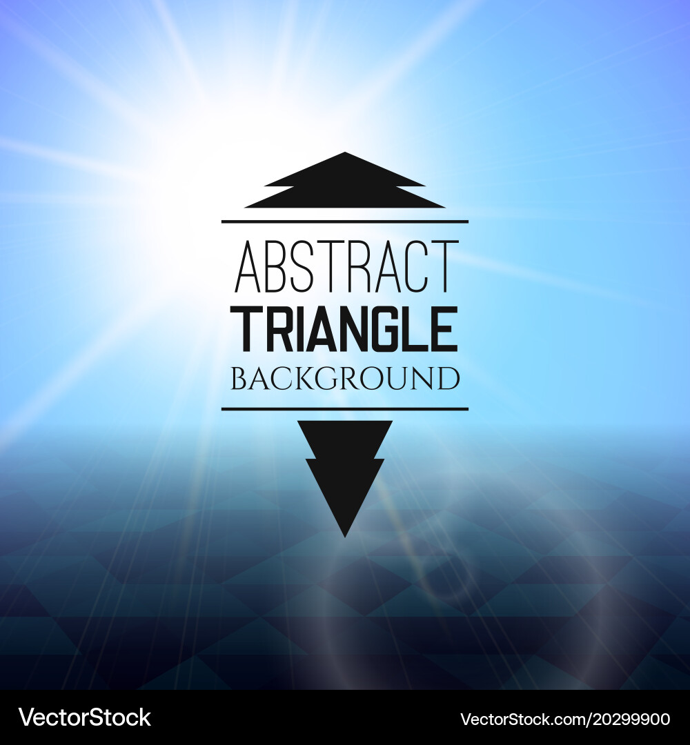 Abstract blue sunset with triangle field Vector Image
