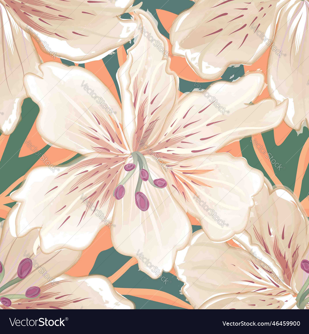 Abstract seamless floral pattern with flowers Vector Image