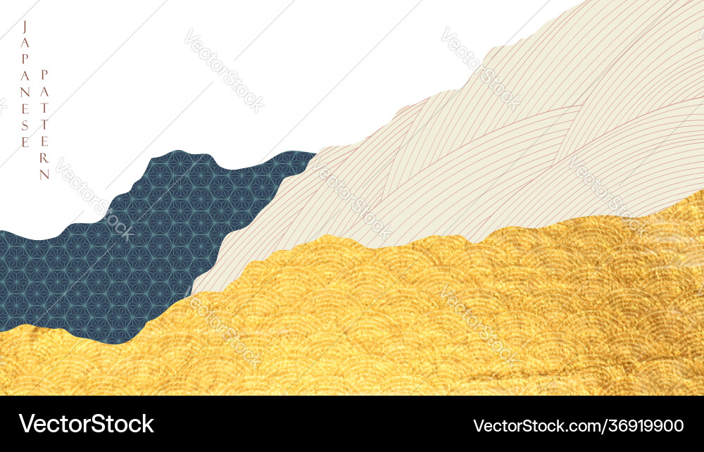 Art landscape background with gold texture Vector Image