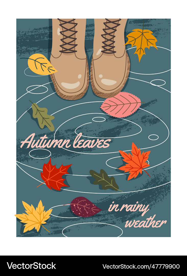 Autumn poster with leaves Royalty Free Vector Image