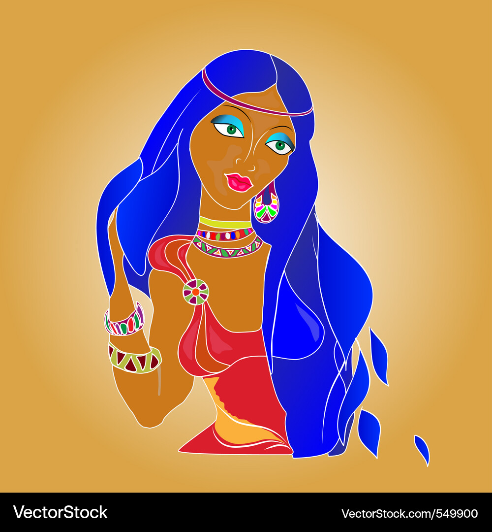 Blue hair woman Royalty Free Vector Image - VectorStock