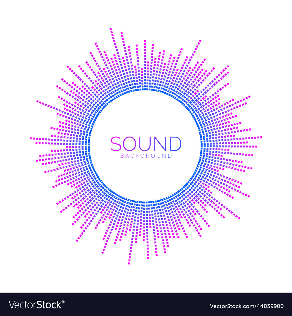 Circle sound wave visualisation pixelated music Vector Image