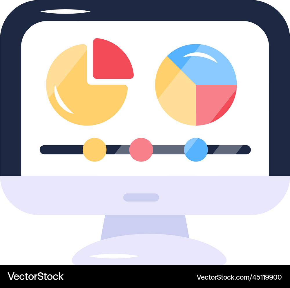Download online analysis flat icon Royalty Free Vector Image