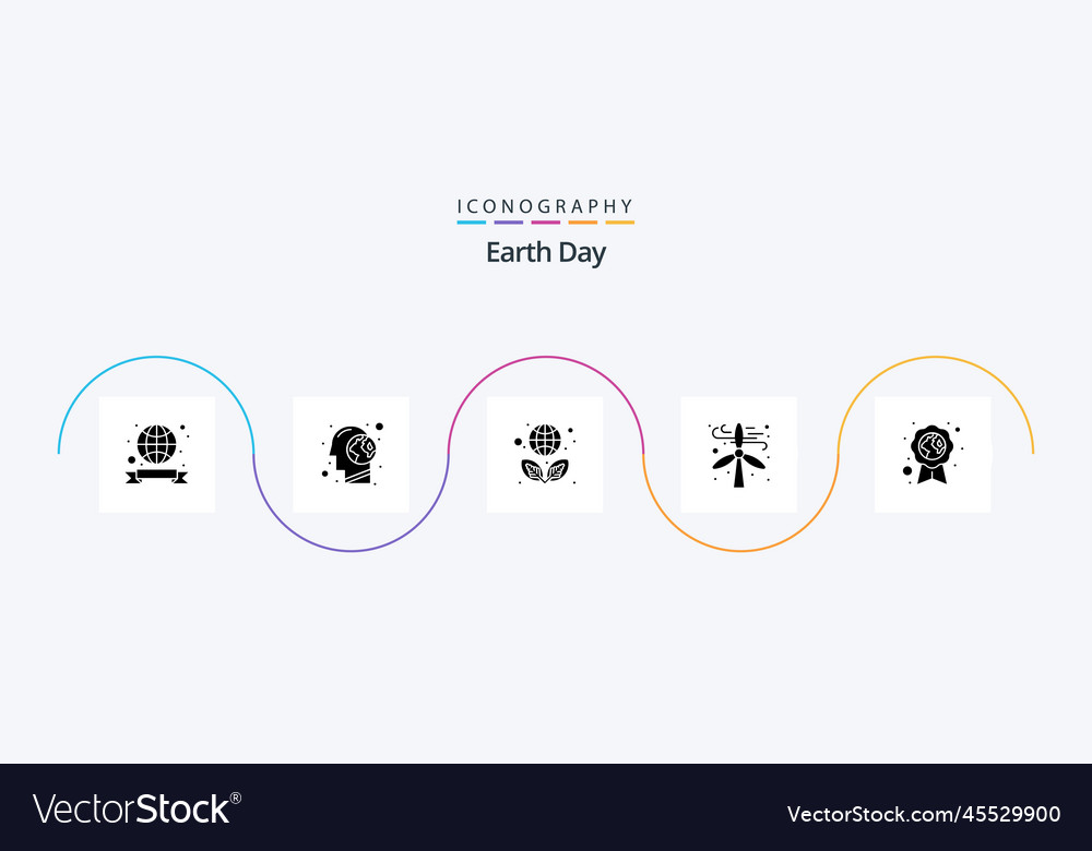 Earth day glyph 5 icon pack including ecology Vector Image