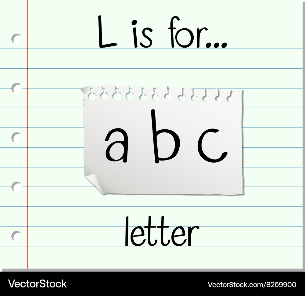 Flashcard letter L is for letter Royalty Free Vector Image