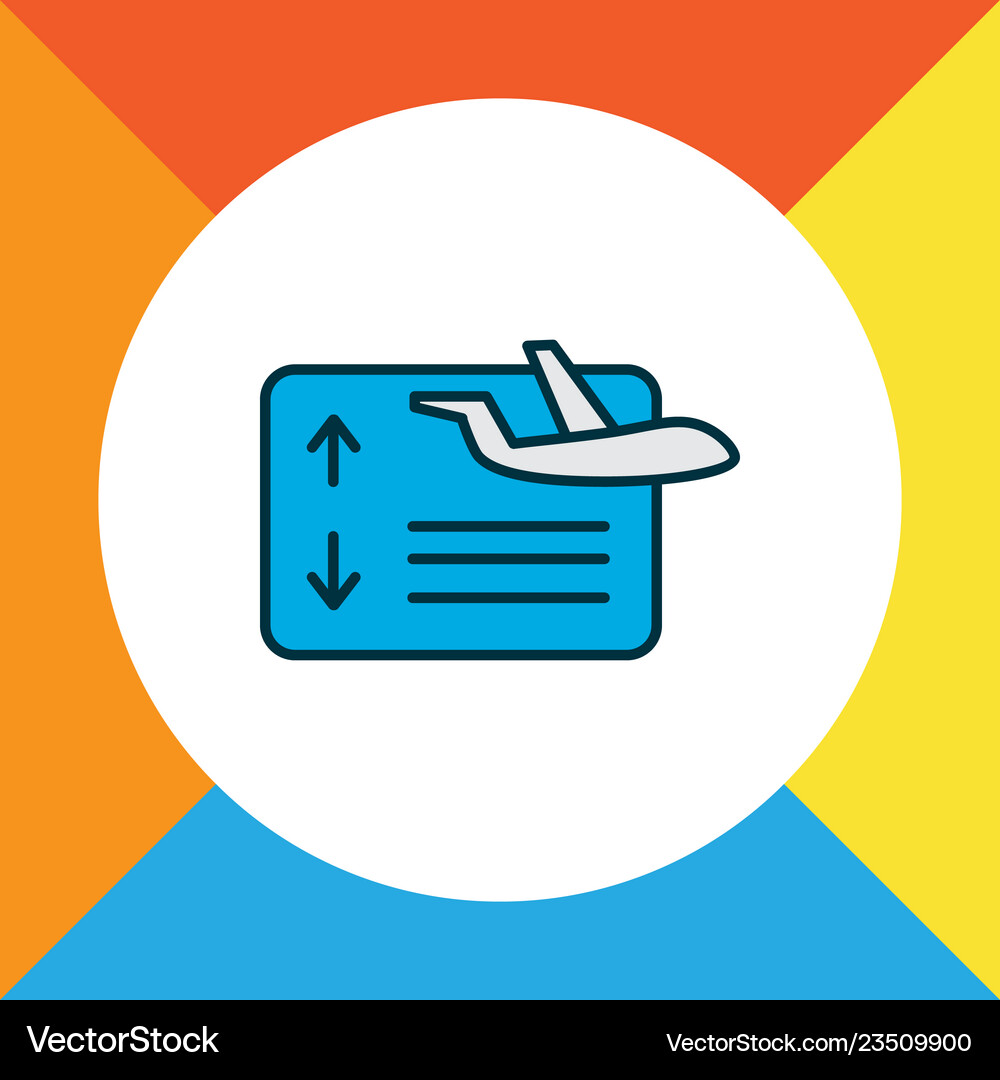 Flight board icon colored line symbol premium Vector Image