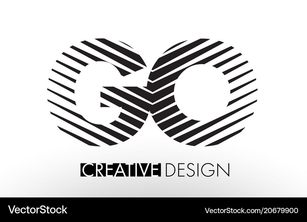 Go g o lines letter design with creative elegant Vector Image
