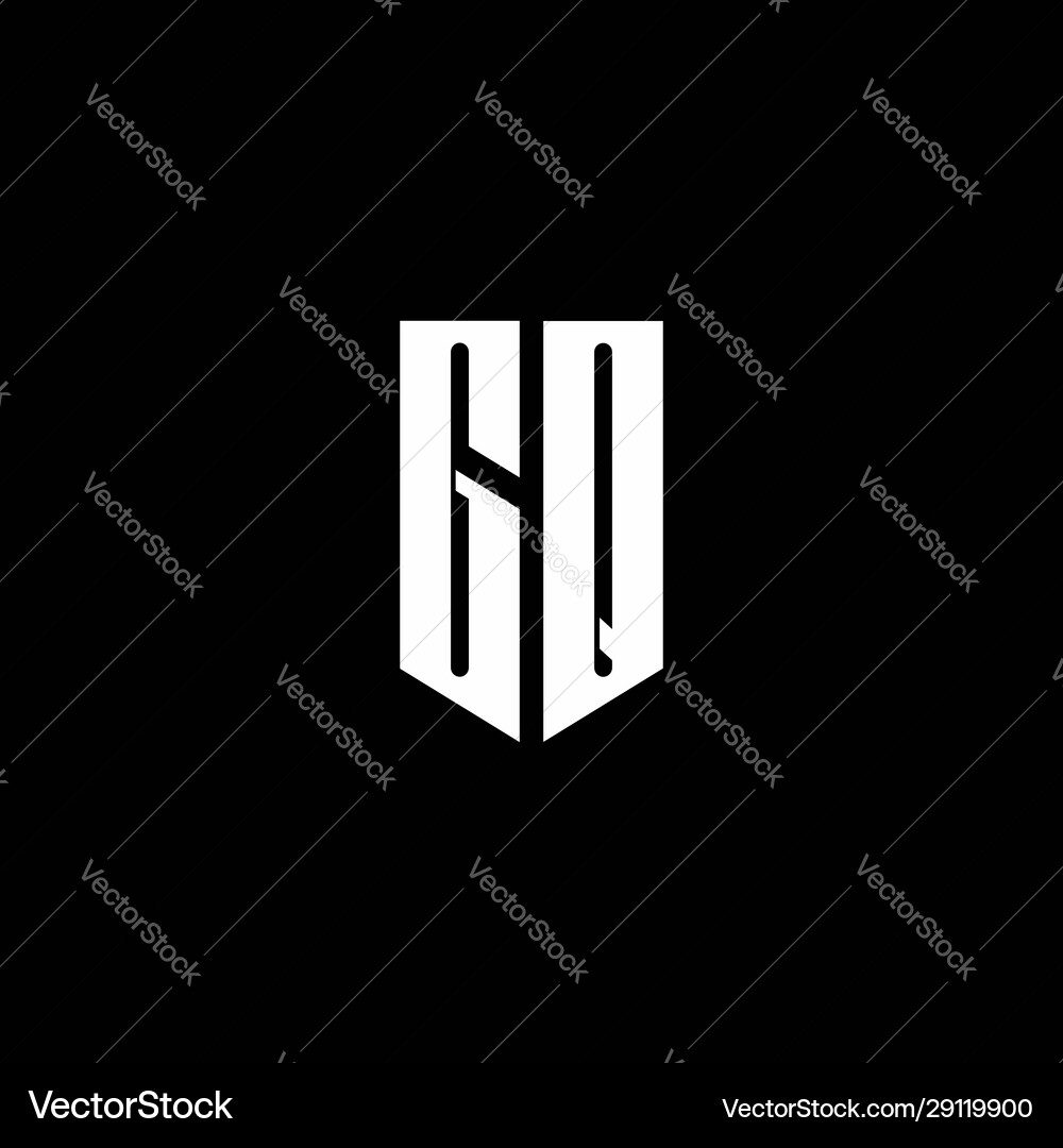 Gq logo monogram with emblem style isolated Vector Image
