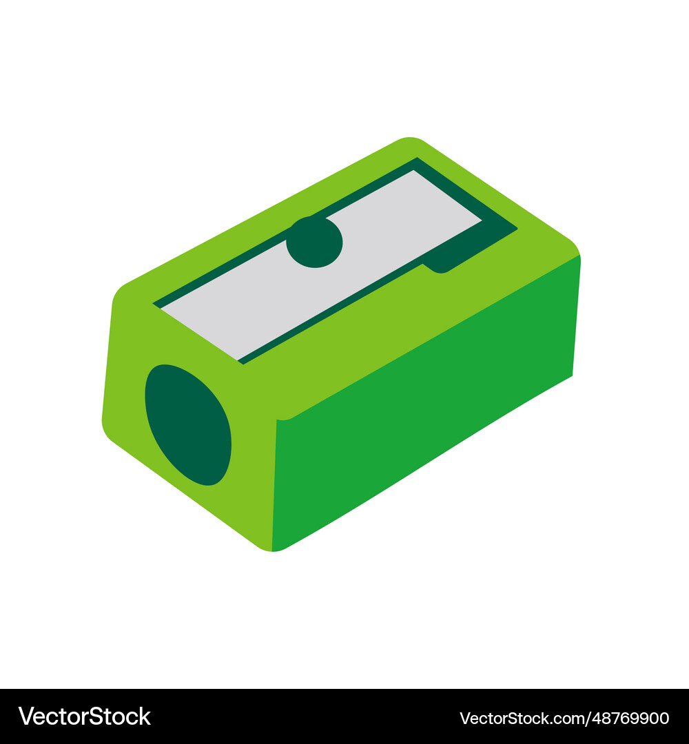 Green pencil sharpener icon design cartoon style Vector Image