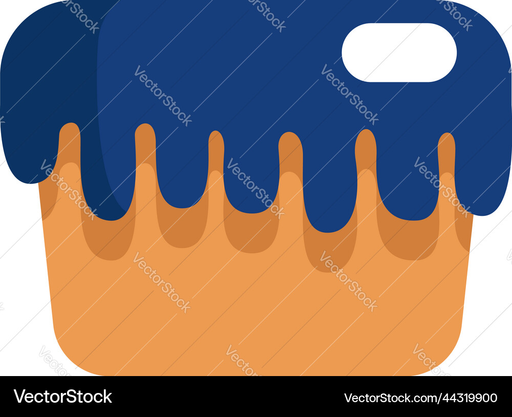 Sweet cake with blue icing on white background Vector Image