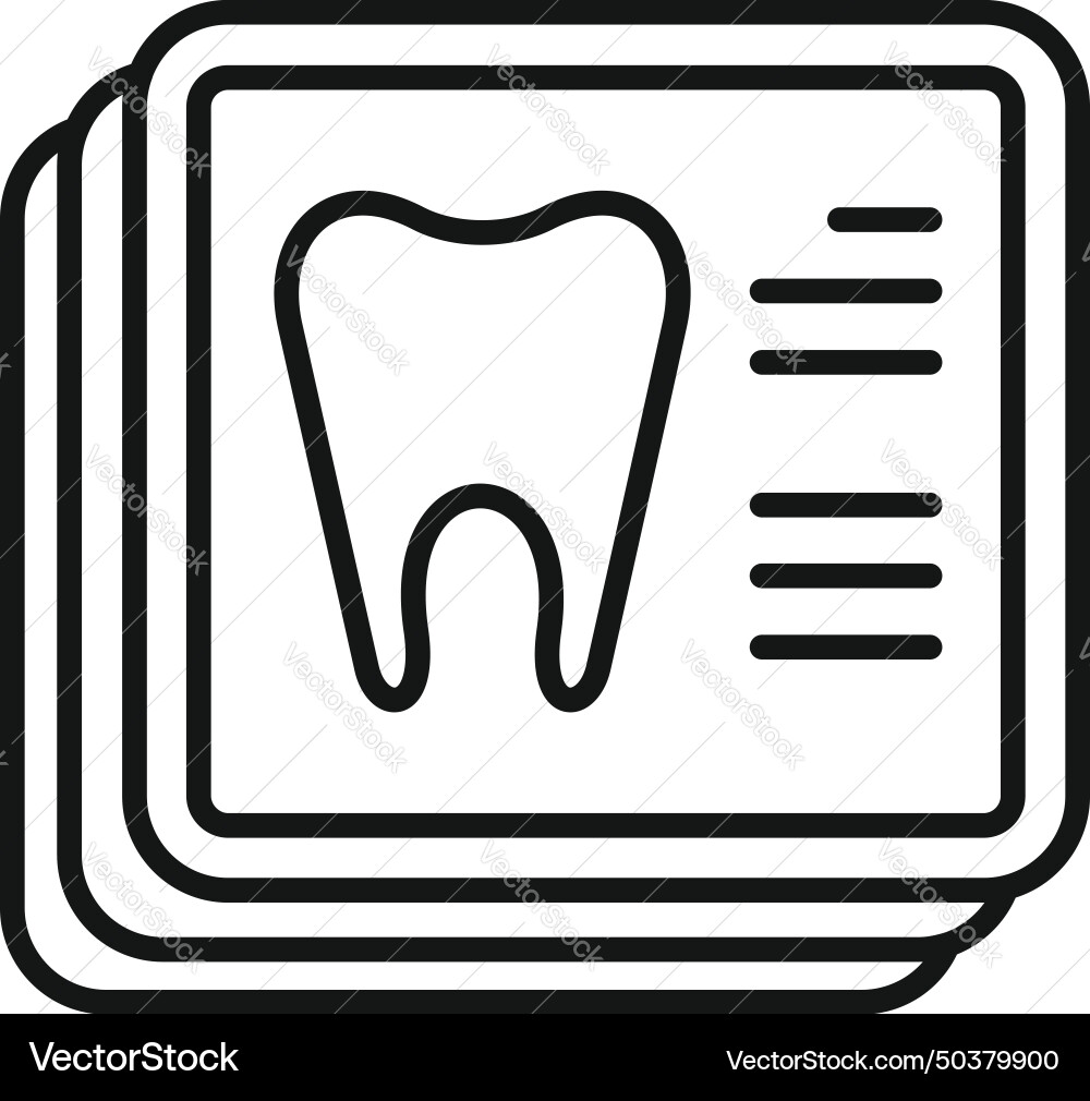 Tooth medical image icon outline scan lab Vector Image