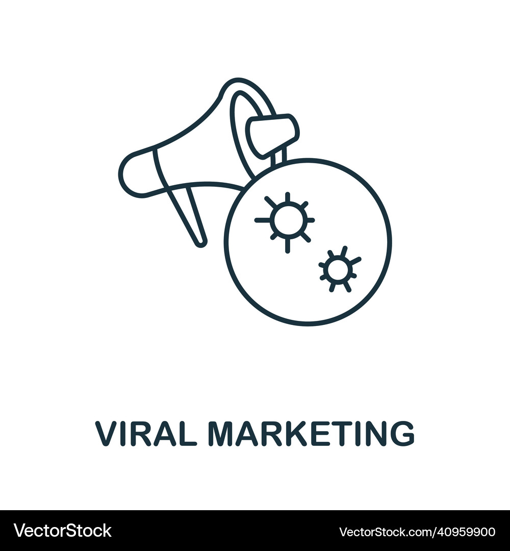 Viral marketing icon line element from content Vector Image
