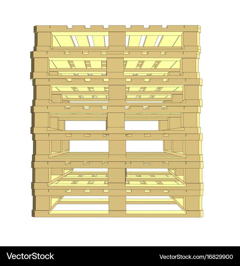 Wooden pallets isolated on white Royalty Free Vector Image