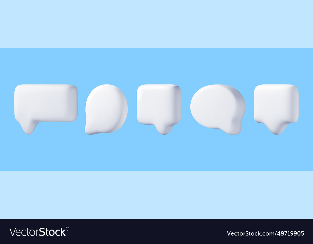 3d white blank speech bubble set Royalty Free Vector Image