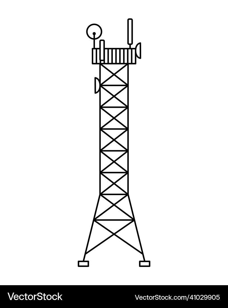 A cellular communication tower 5g 4g signal Vector Image