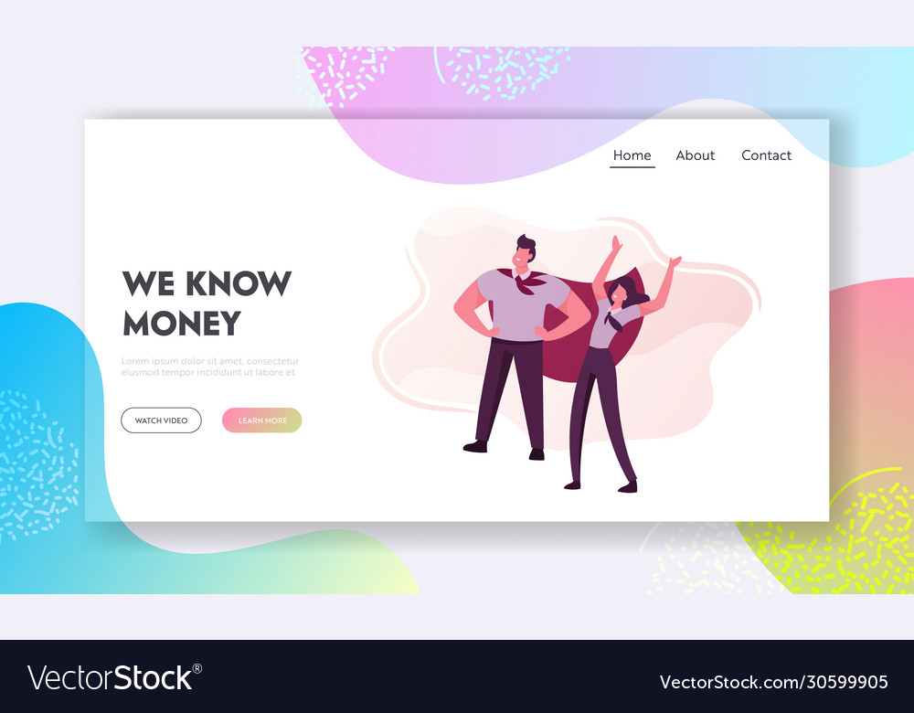 Business success landing page template successful Vector Image