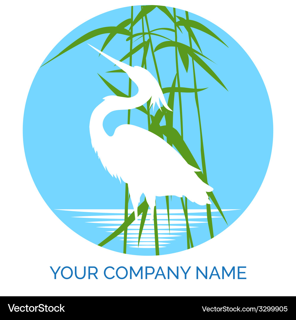 Conservation company logo design with heron Vector Image