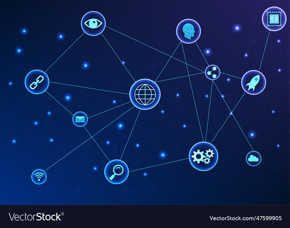 Data technology with icons Royalty Free Vector Image