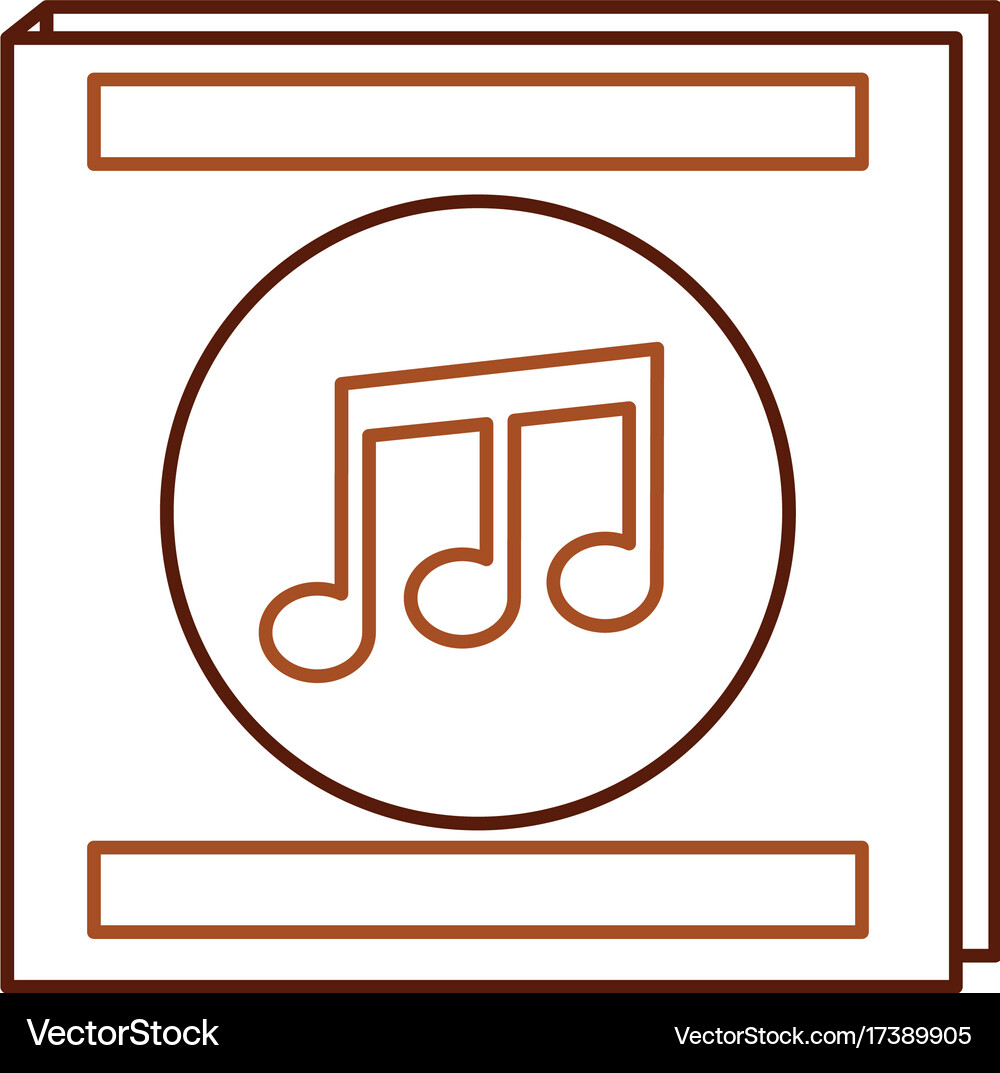Envelope for music album note musical flat design Vector Image
