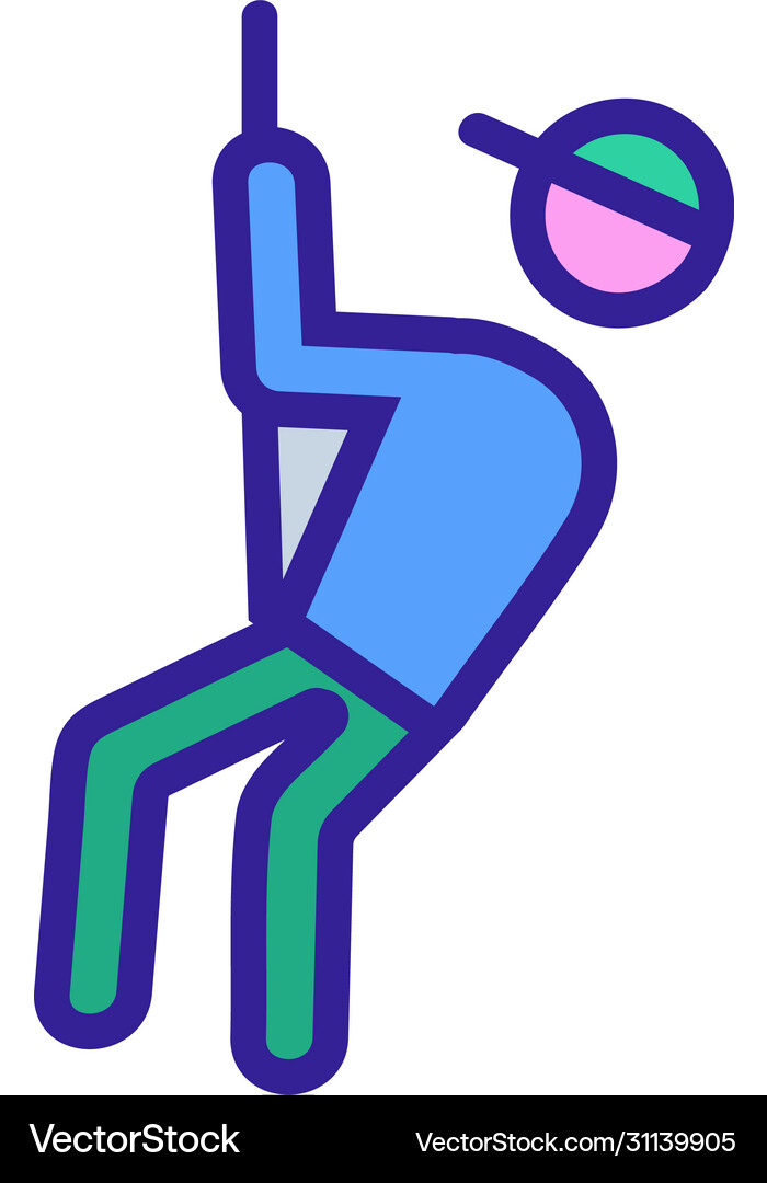Man climbs on rope icon outline Royalty Free Vector Image