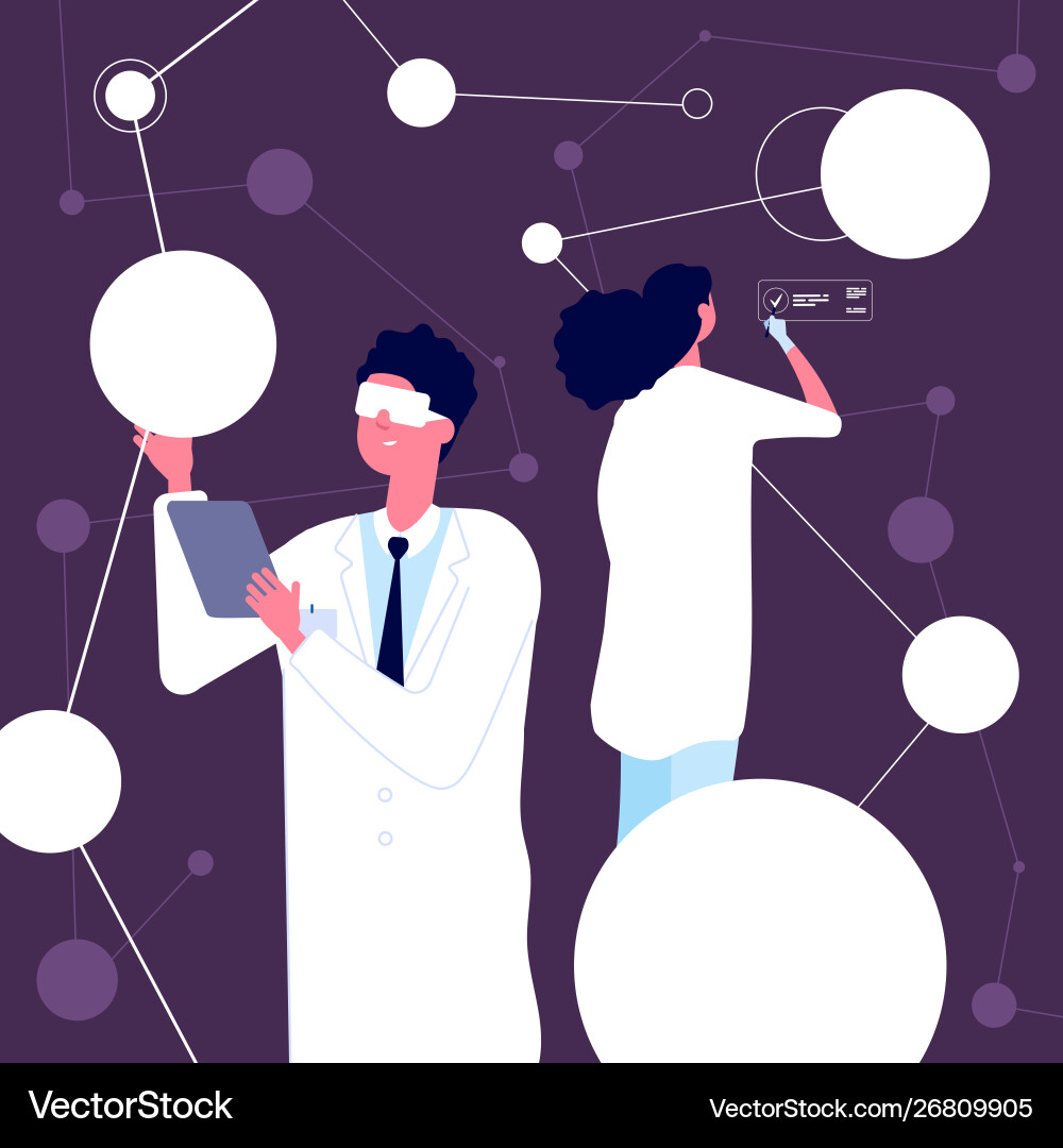 Researching scientist man in white lab coat Vector Image