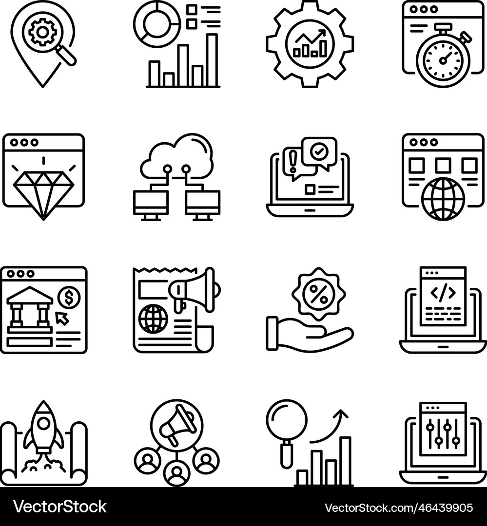 Seo development and marketing outline icon Vector Image