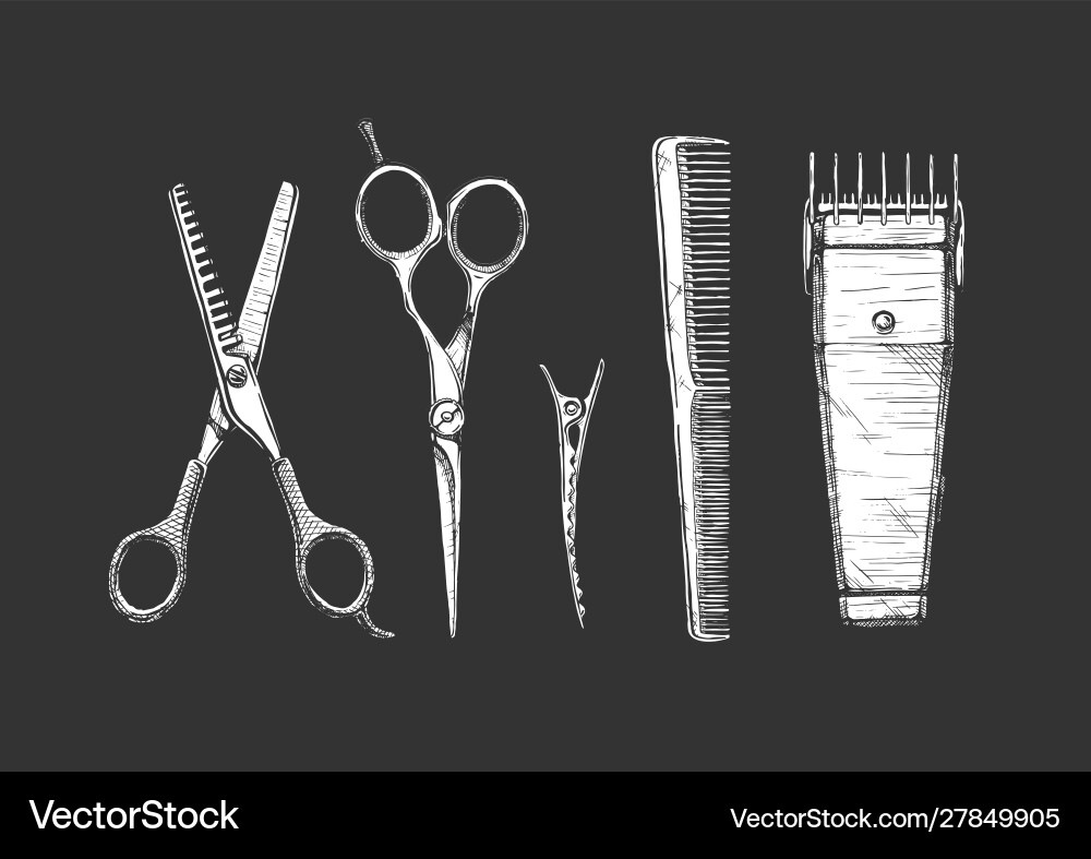 Set hairdressers tools Royalty Free Vector Image