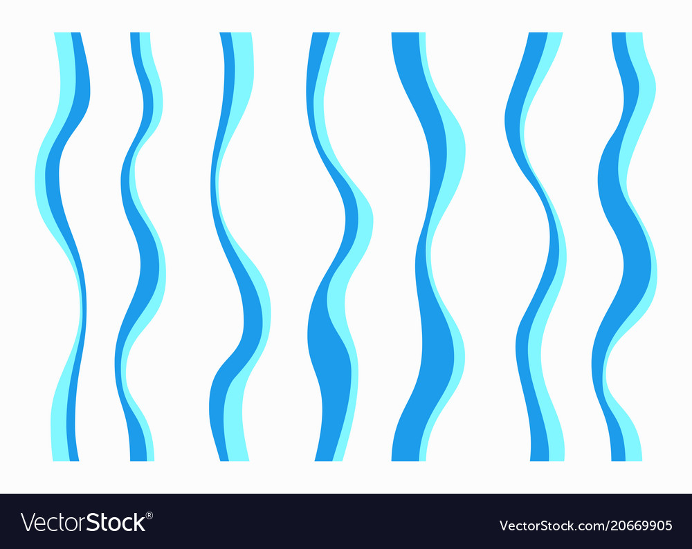 Set of different curved lines Royalty Free Vector Image