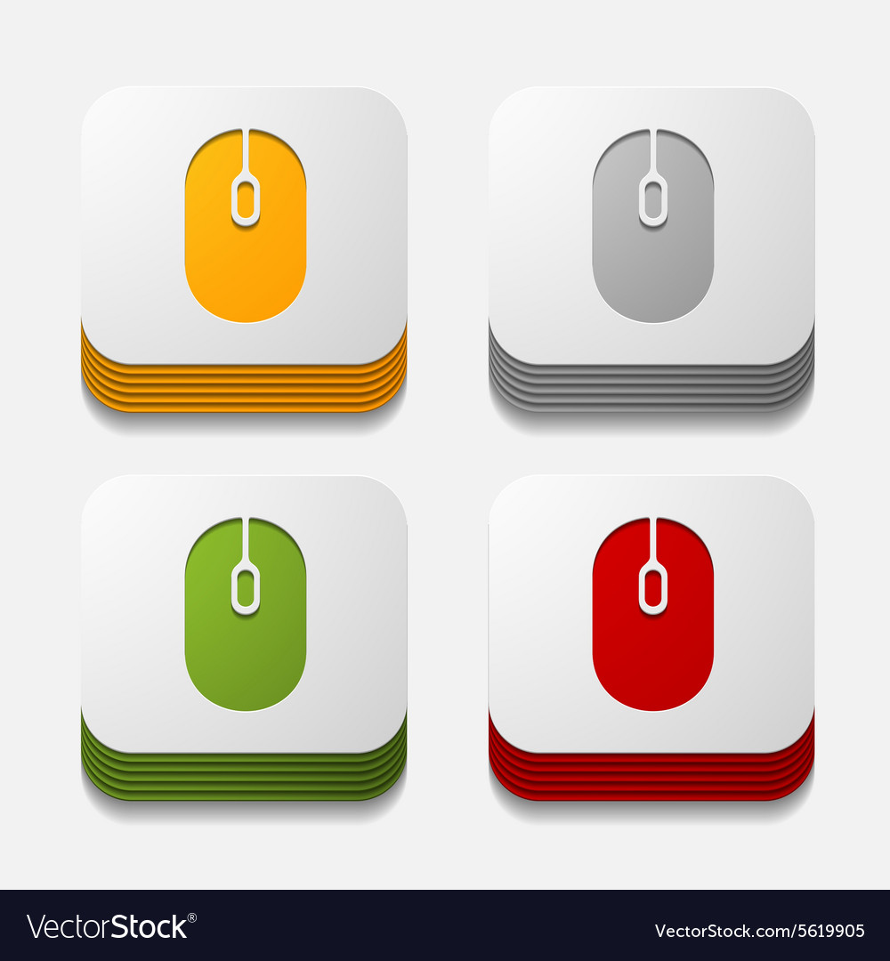 Square button mouse Royalty Free Vector Image - VectorStock