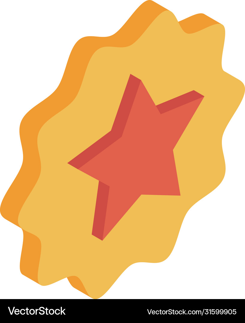 Star inside seal stamp isometric style icon Vector Image