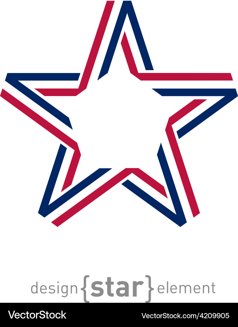 Usa star from ribbon Royalty Free Vector Image