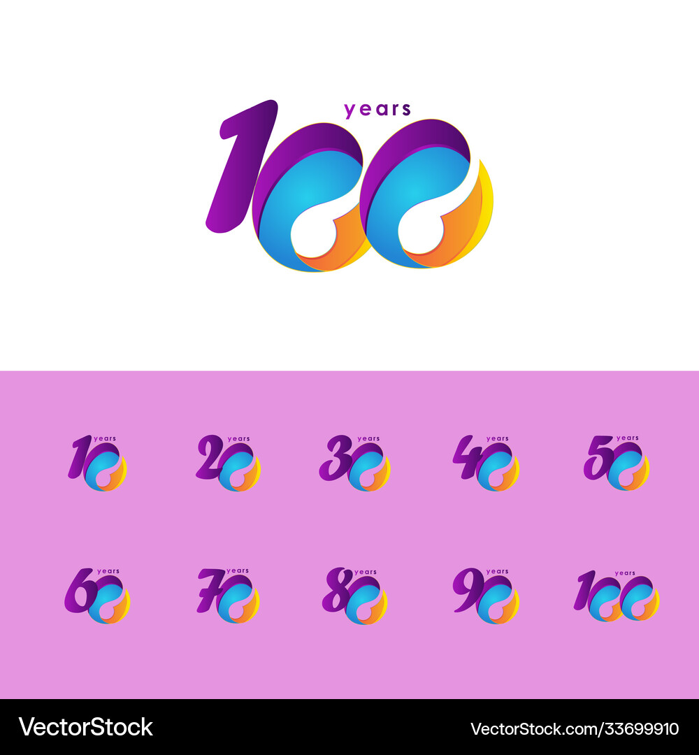 100 years anniversary celebration number template Vector Image
