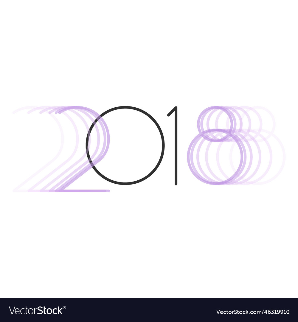 2018 thin Royalty Free Vector Image - VectorStock