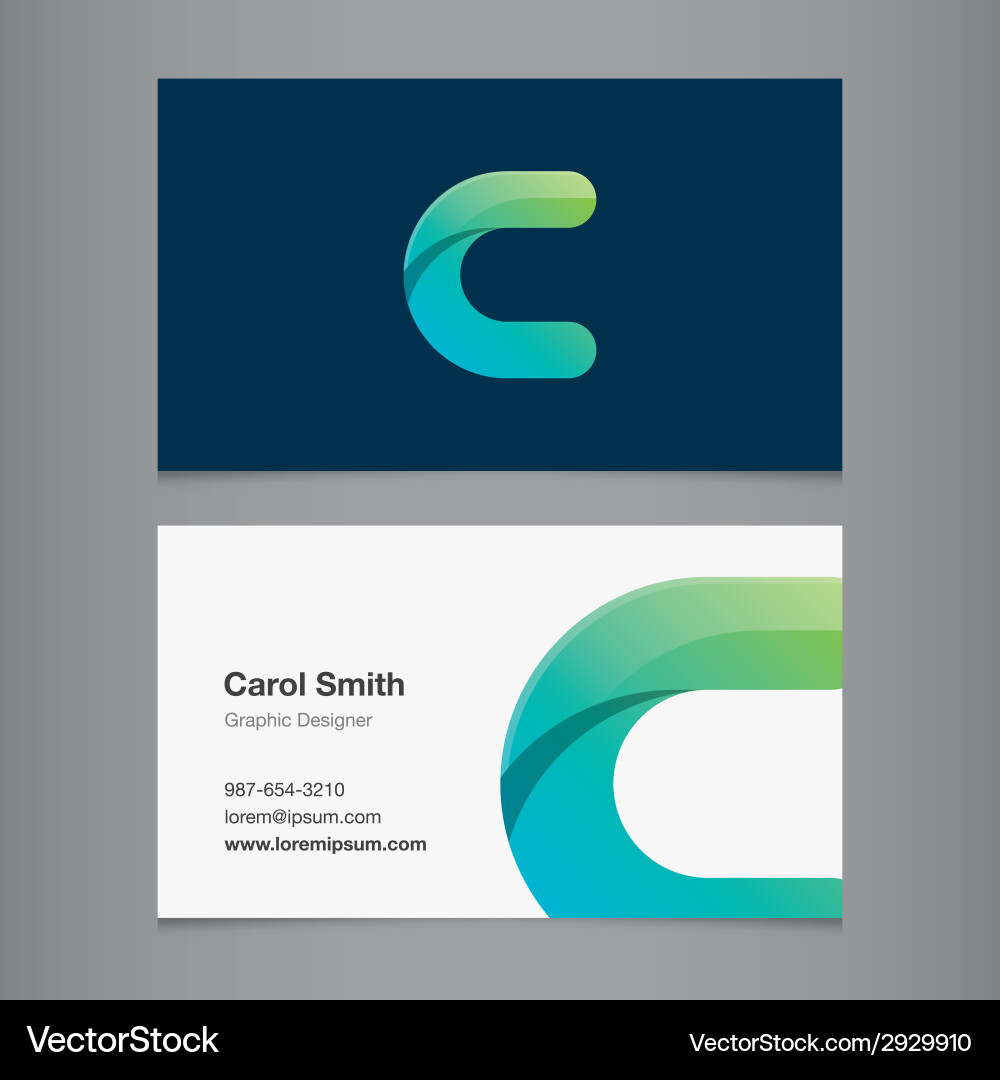 Business card letter c Royalty Free Vector Image
