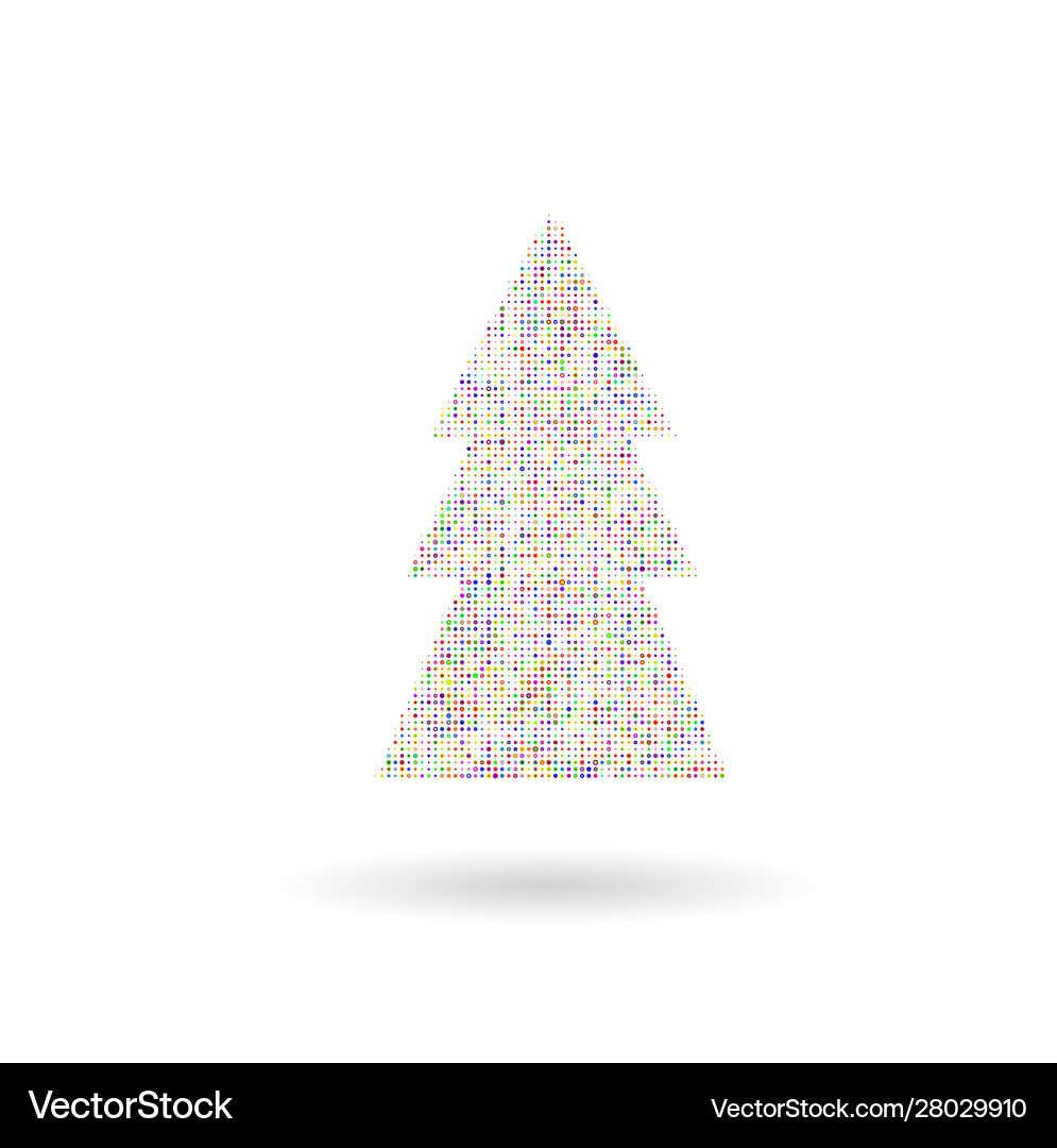 Christmas tree with colorful dots Royalty Free Vector Image