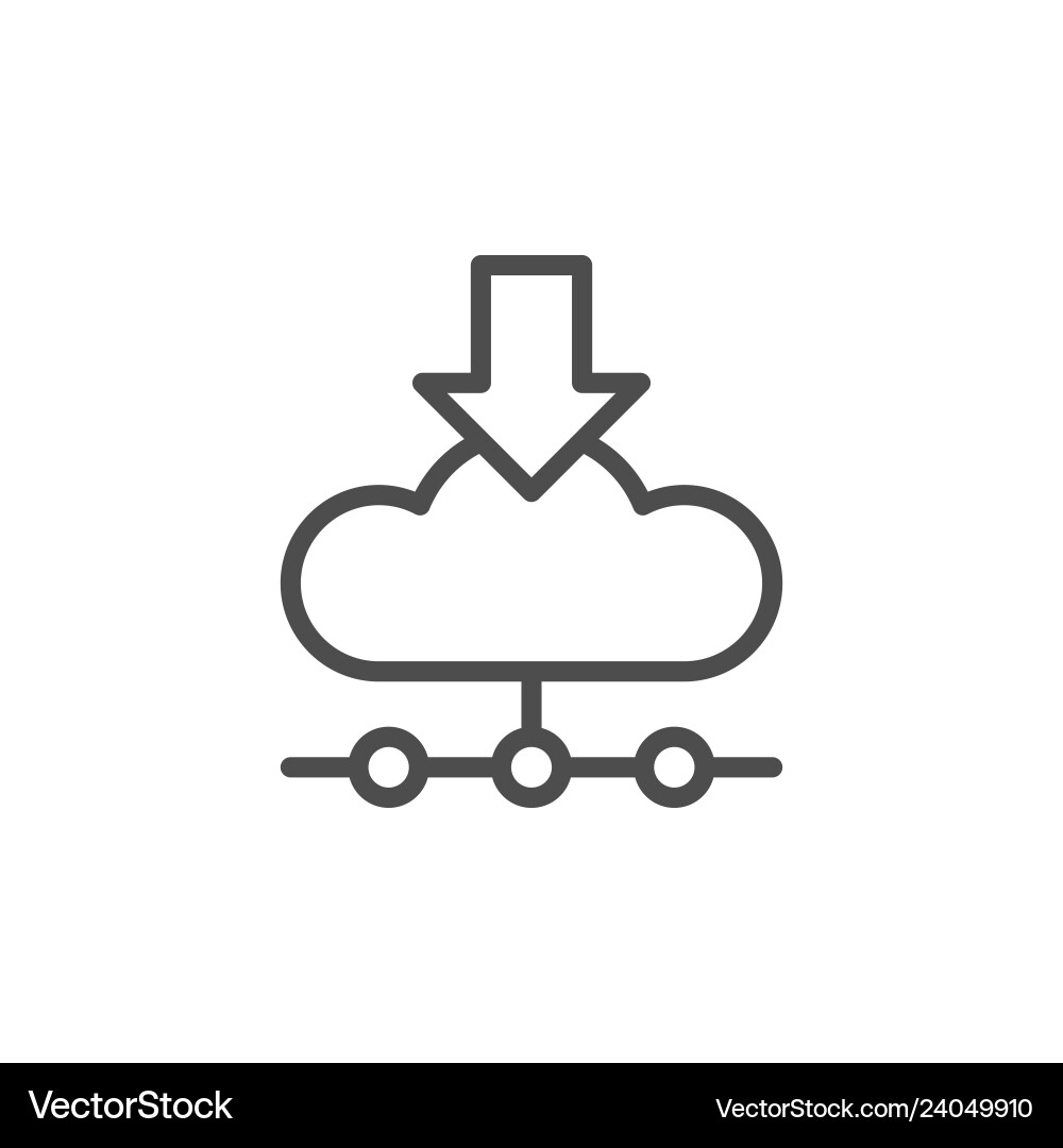 Cloud uploading line icon Royalty Free Vector Image
