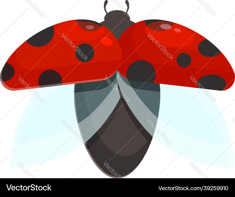 Flying ladybird icon cartoon ladybug Royalty Free Vector