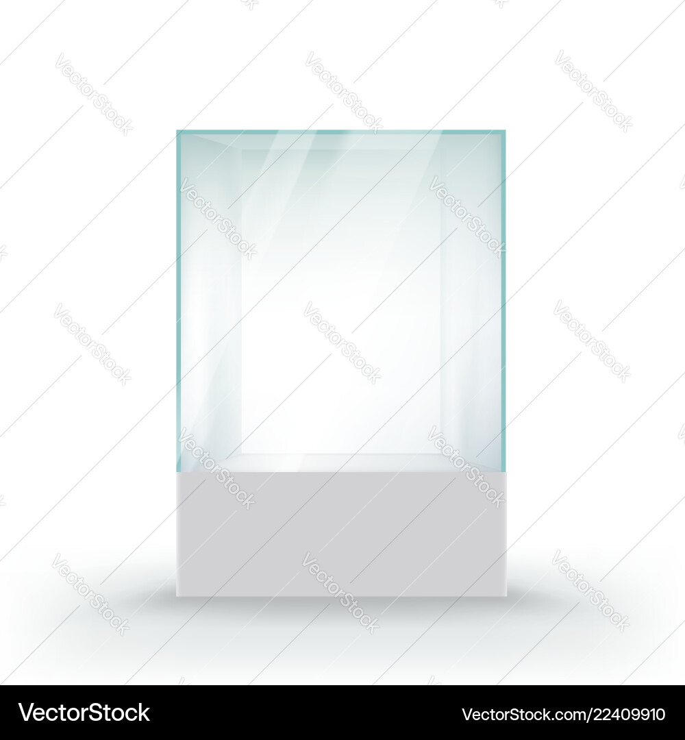 Glass showcase for the exhibition Royalty Free Vector Image