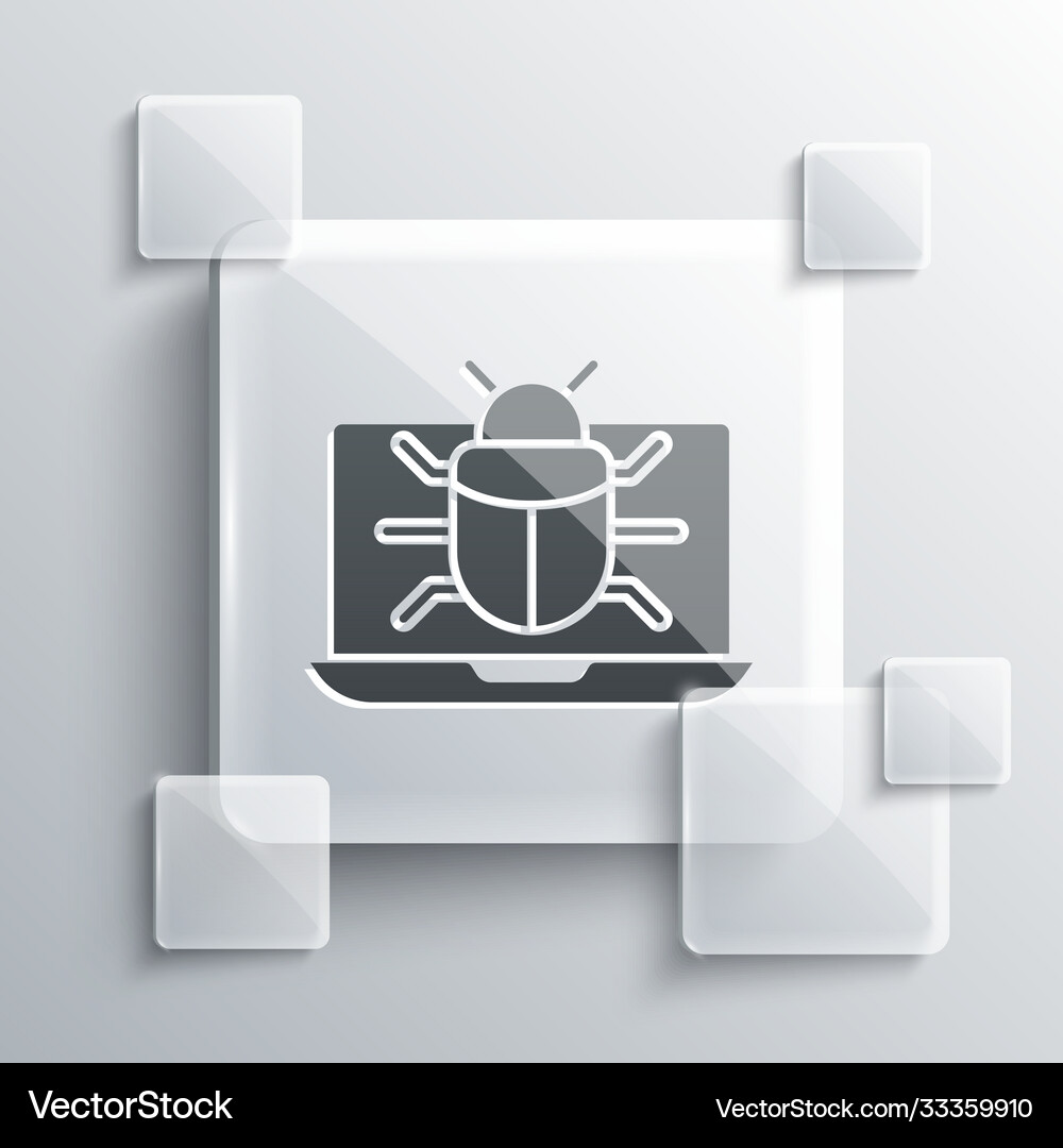 Grey system bug on monitor icon isolated Vector Image