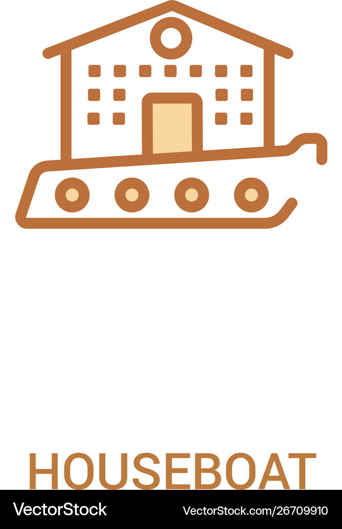 Houseboat concept 2 colored icon simple line Vector Image